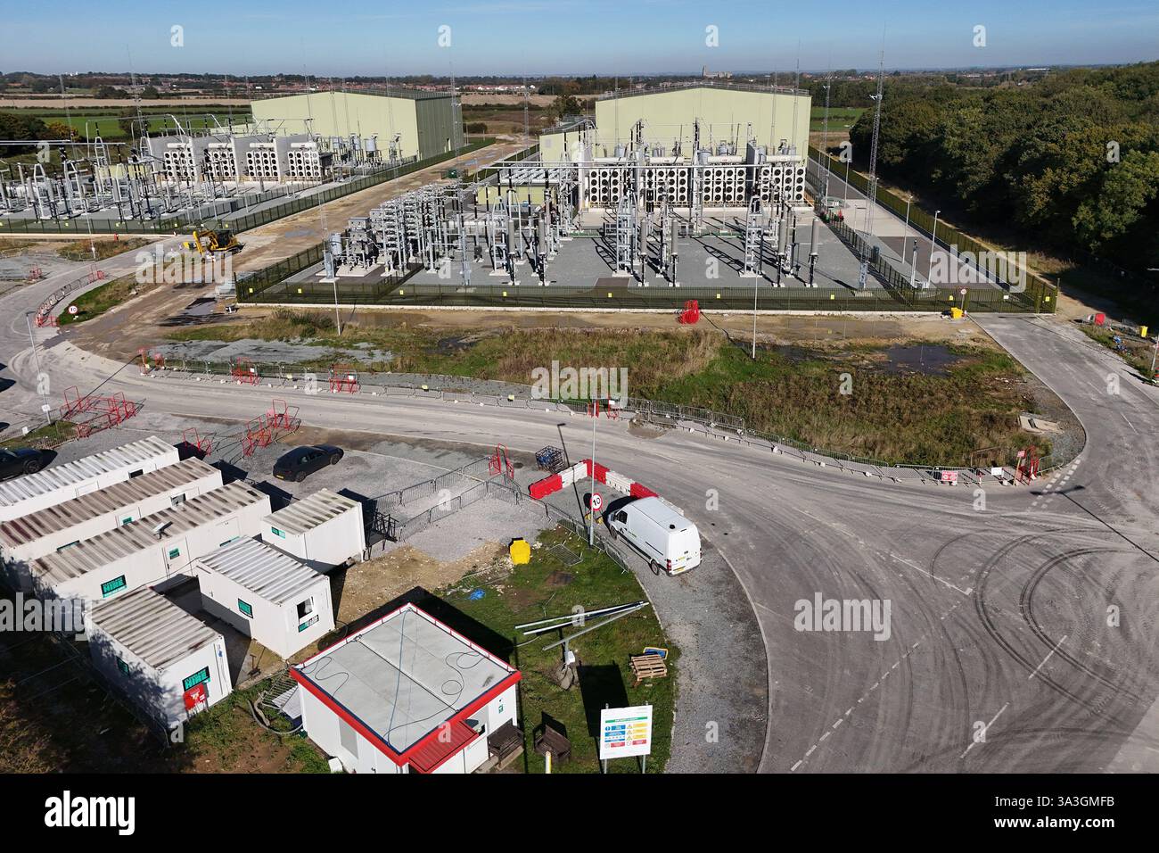 aerial view of Dogger Bank Wind Farm converter station, Creyke Beck ...