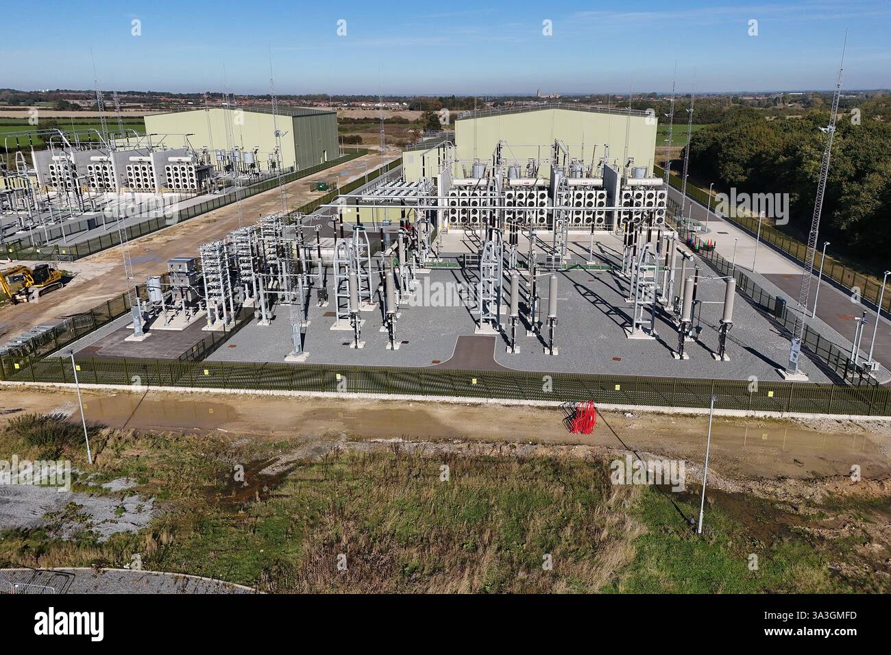 aerial view of Dogger Bank Wind Farm converter station, Creyke Beck substation Beverley East ...