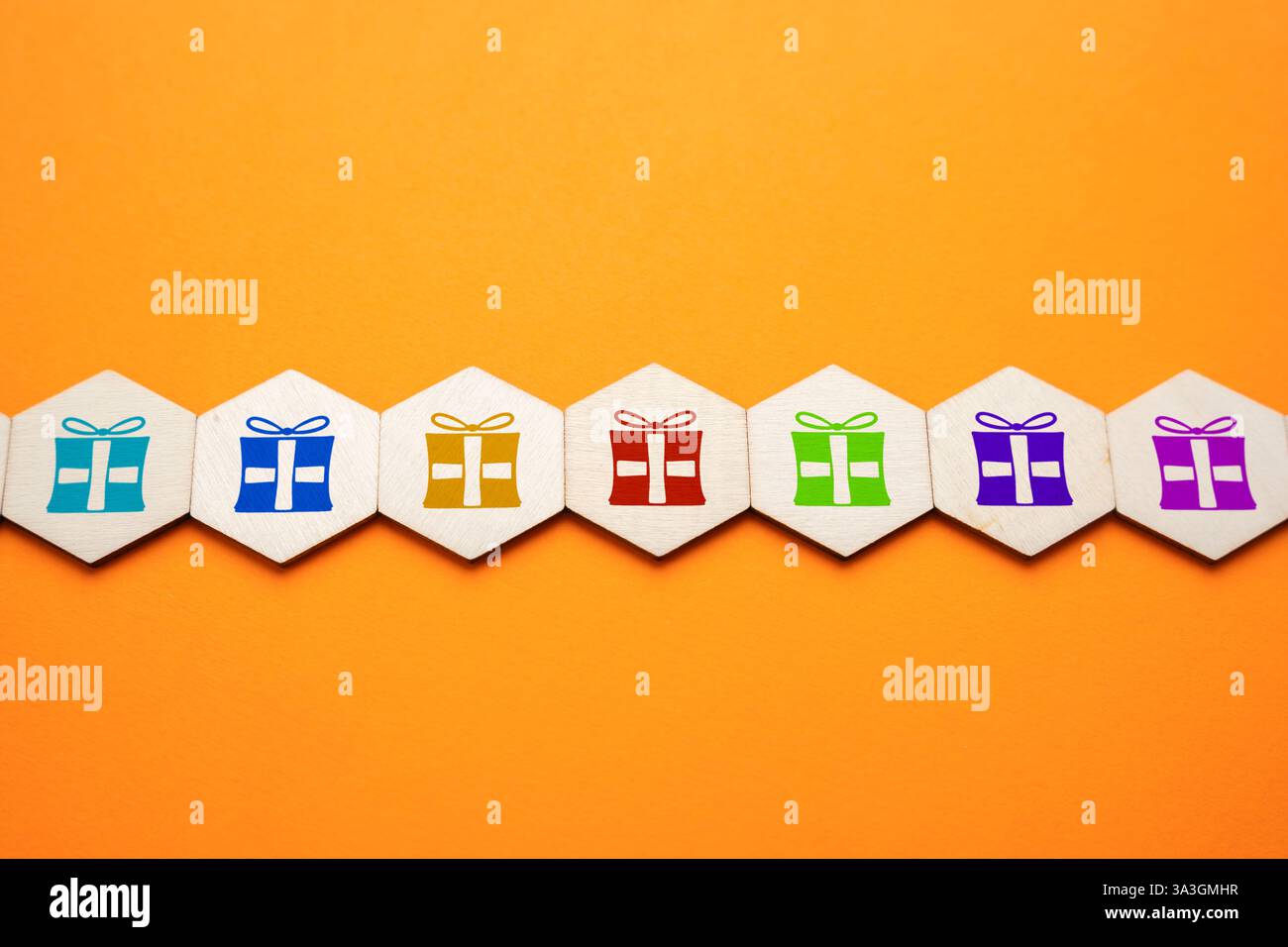 A chain of gifts and winning prizes. Series of prizes, rewards, or ...