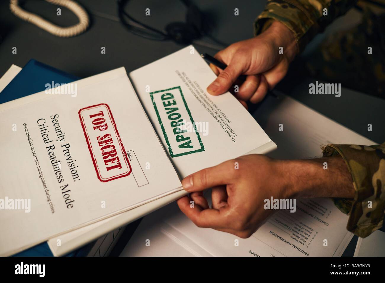 Handling Top Secret And Approved Documents Securely Stock Photo - Alamy