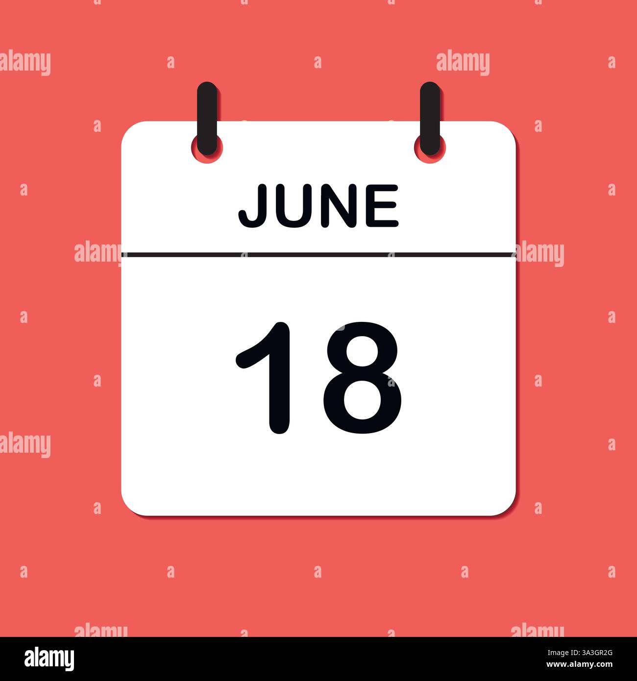 June 18. Daily Calendar icon for design. Simple design for business ...