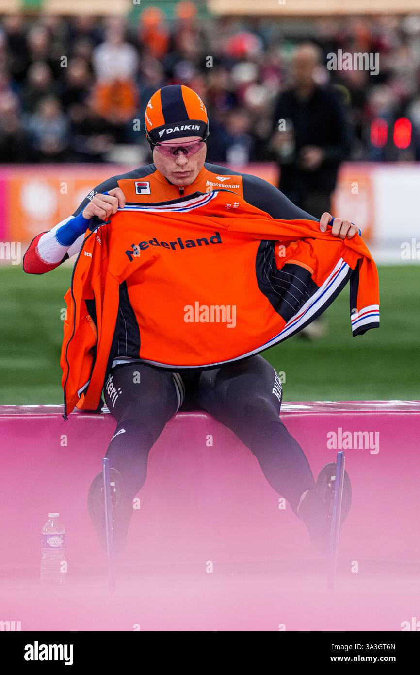 HAMAR, NORWAY - MARCH 16: Tim Prins of Netherlands during the ISU World ...