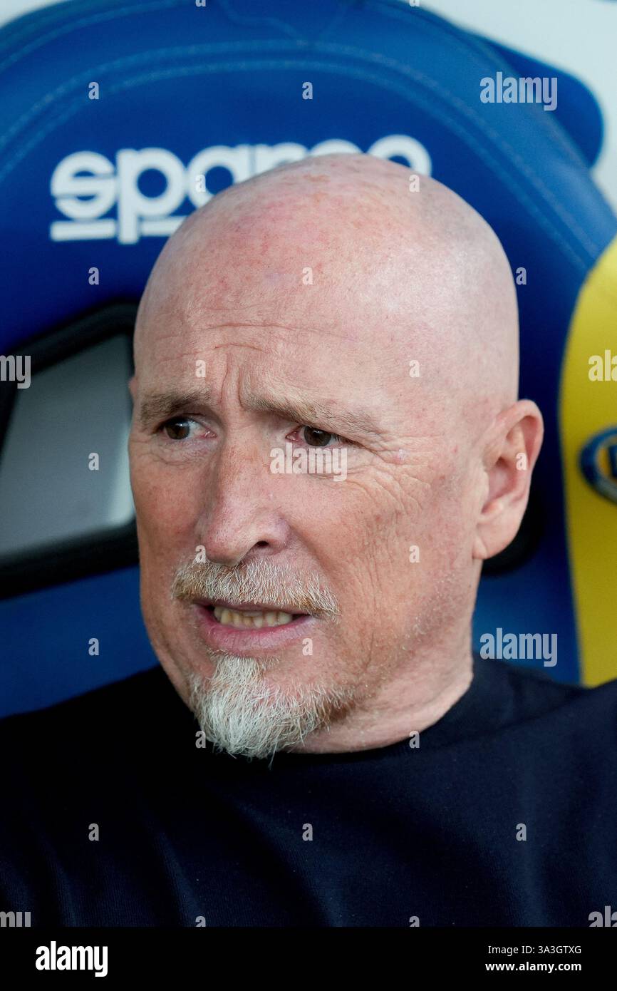 Frosinone, Italy. 15th Mar, 2025. Rolando Maran head coach of Brescia ...