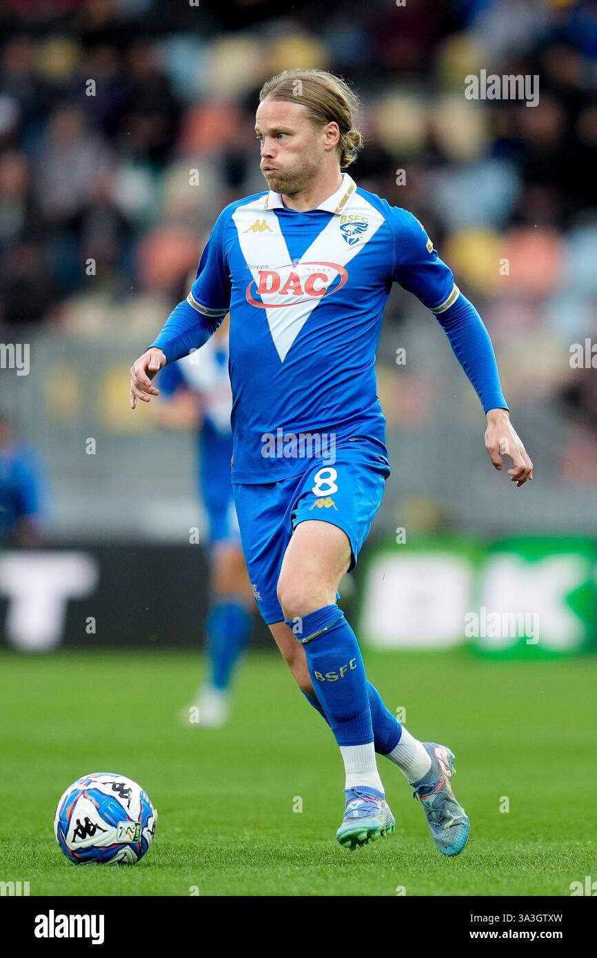 Frosinone, Italy. 15th Mar, 2025. Birkir Bjarnason of Brescia Calcio ...