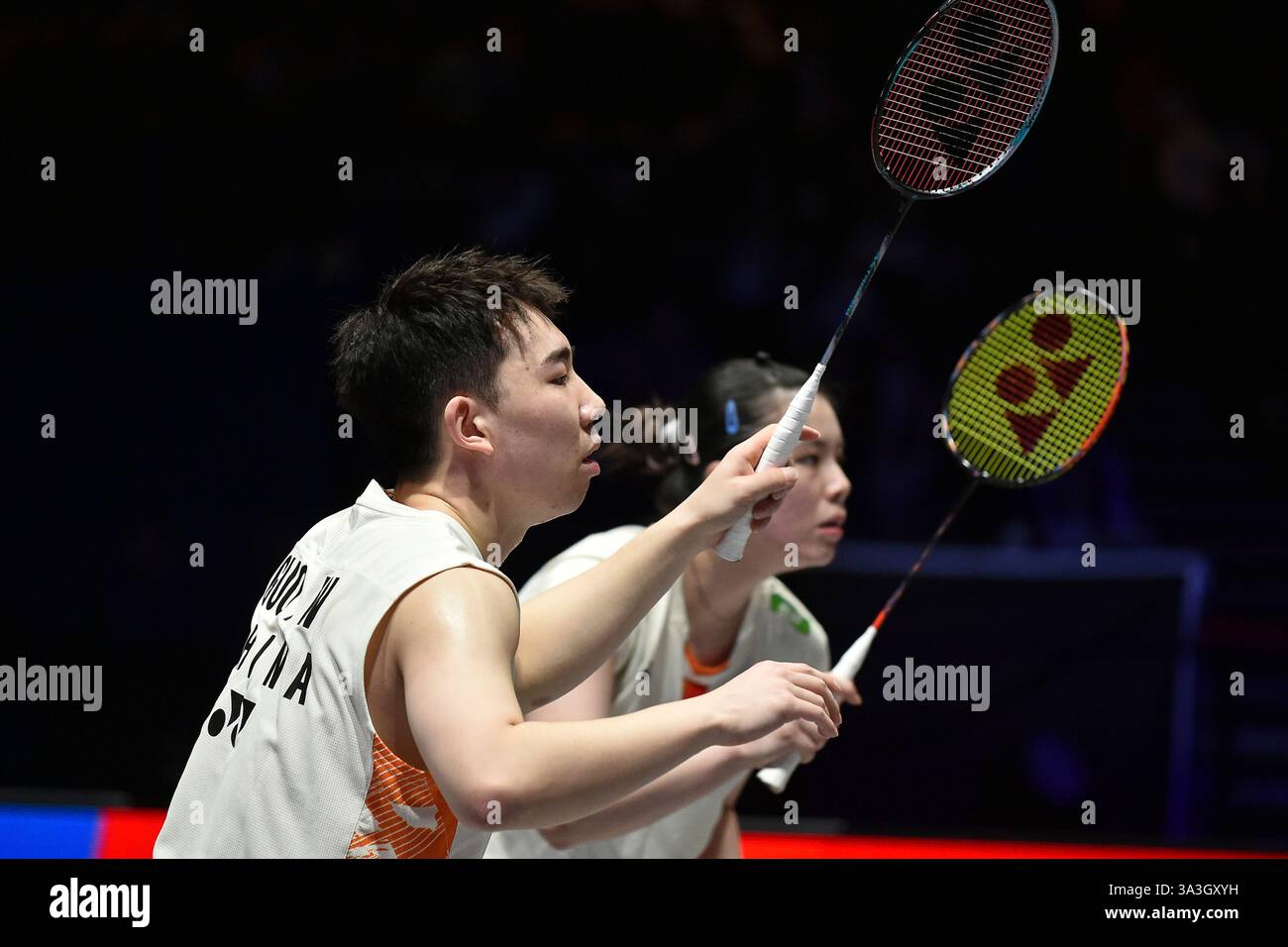 China's Guo Xin Wa, left, and Chen Fang Hui play against China's Feng ...