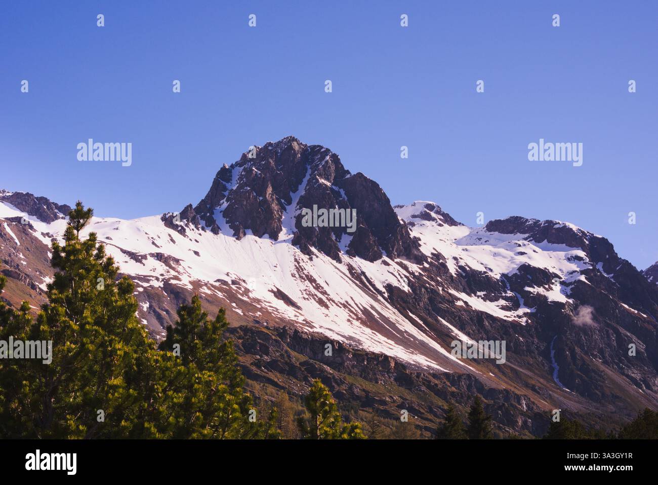 Alpine peak Piz Lagrev - Engadine Valley, Switzerland Stock Photo - Alamy