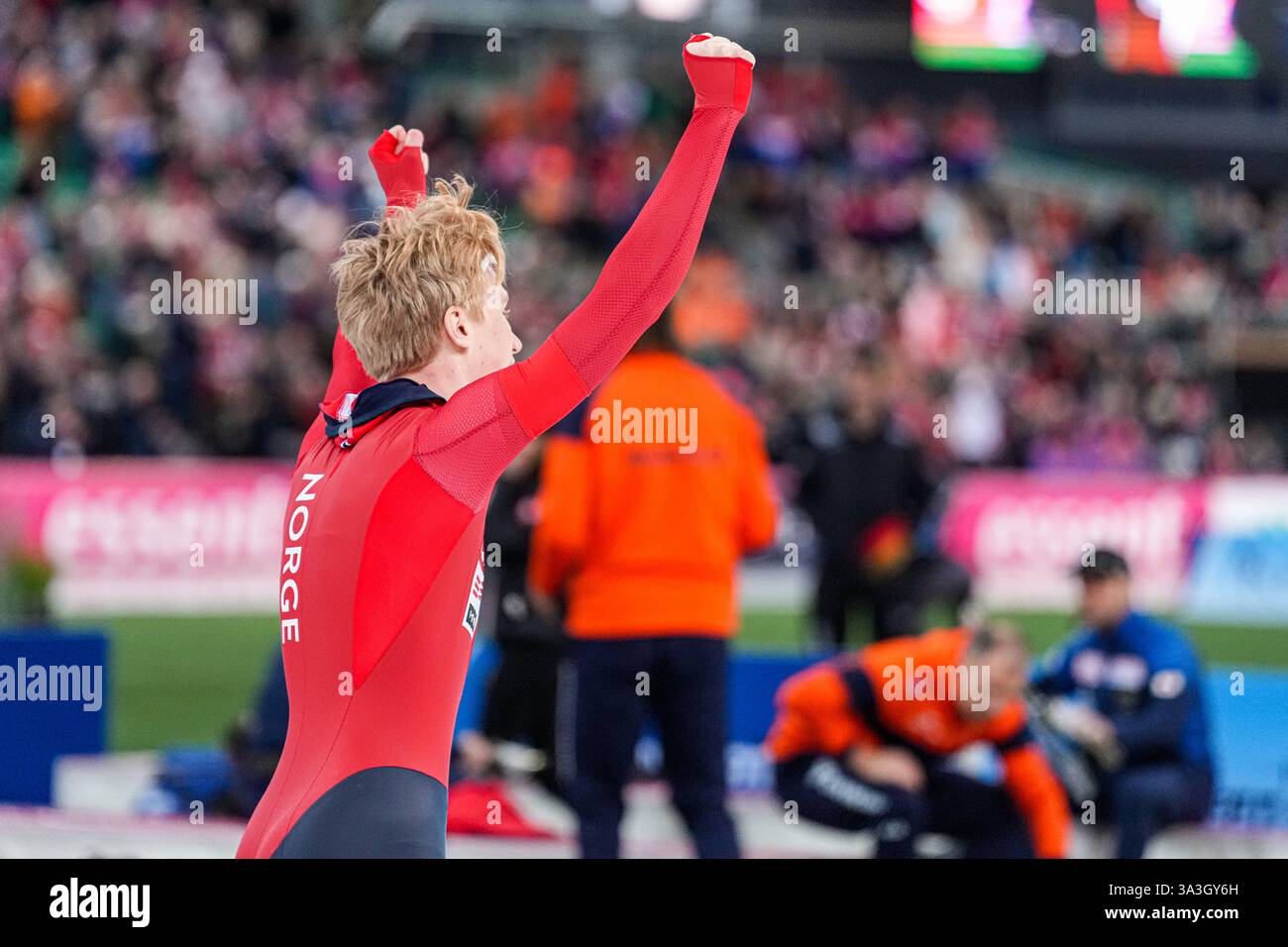 Hamar, Norway. 16th Mar, 2025. HAMAR, NORWAY - MARCH 16: Peder Kongshaug of Norway during the ...