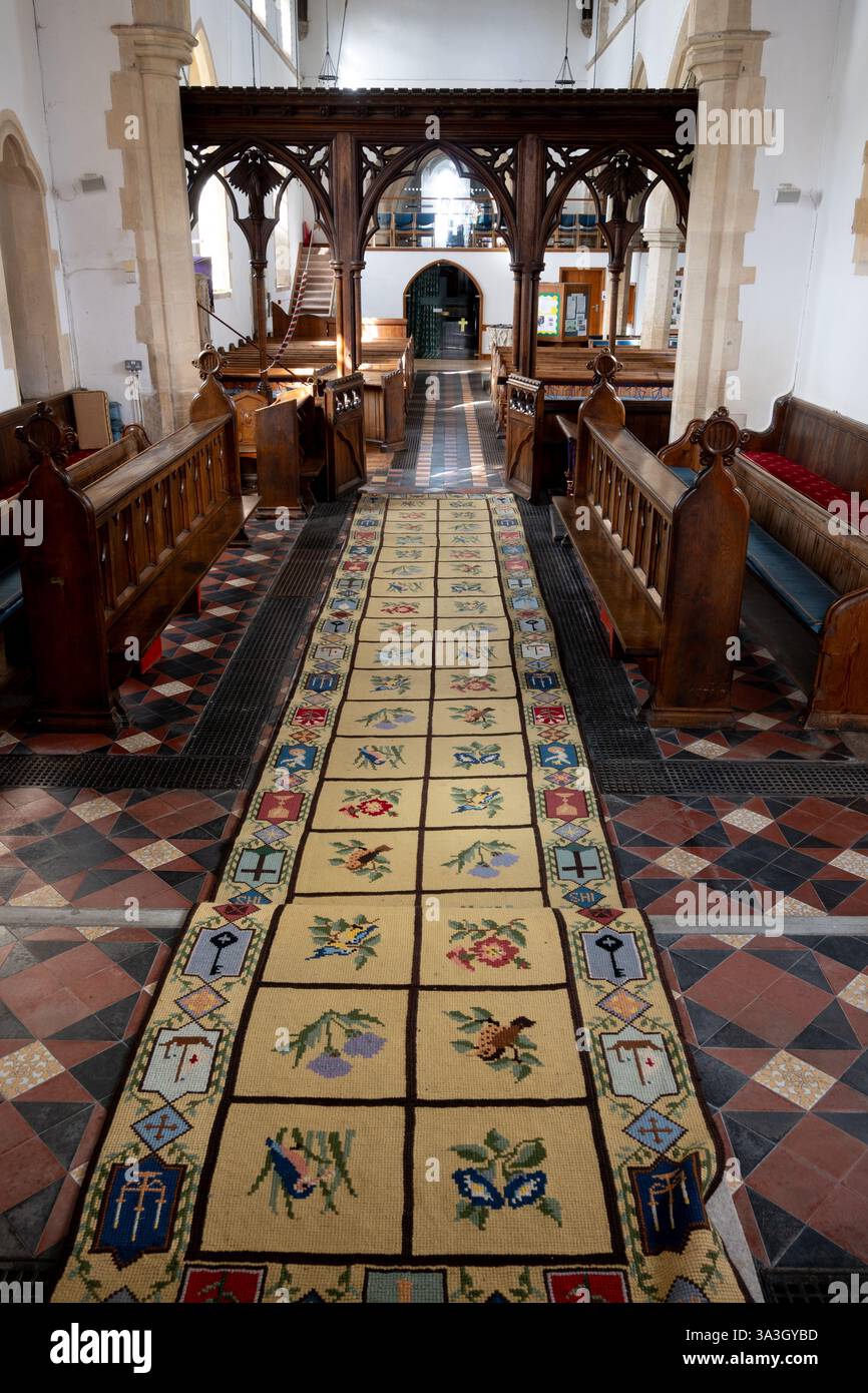 Aisle carpet in St. Peter and St. Paul`s Church, Long Compton ...