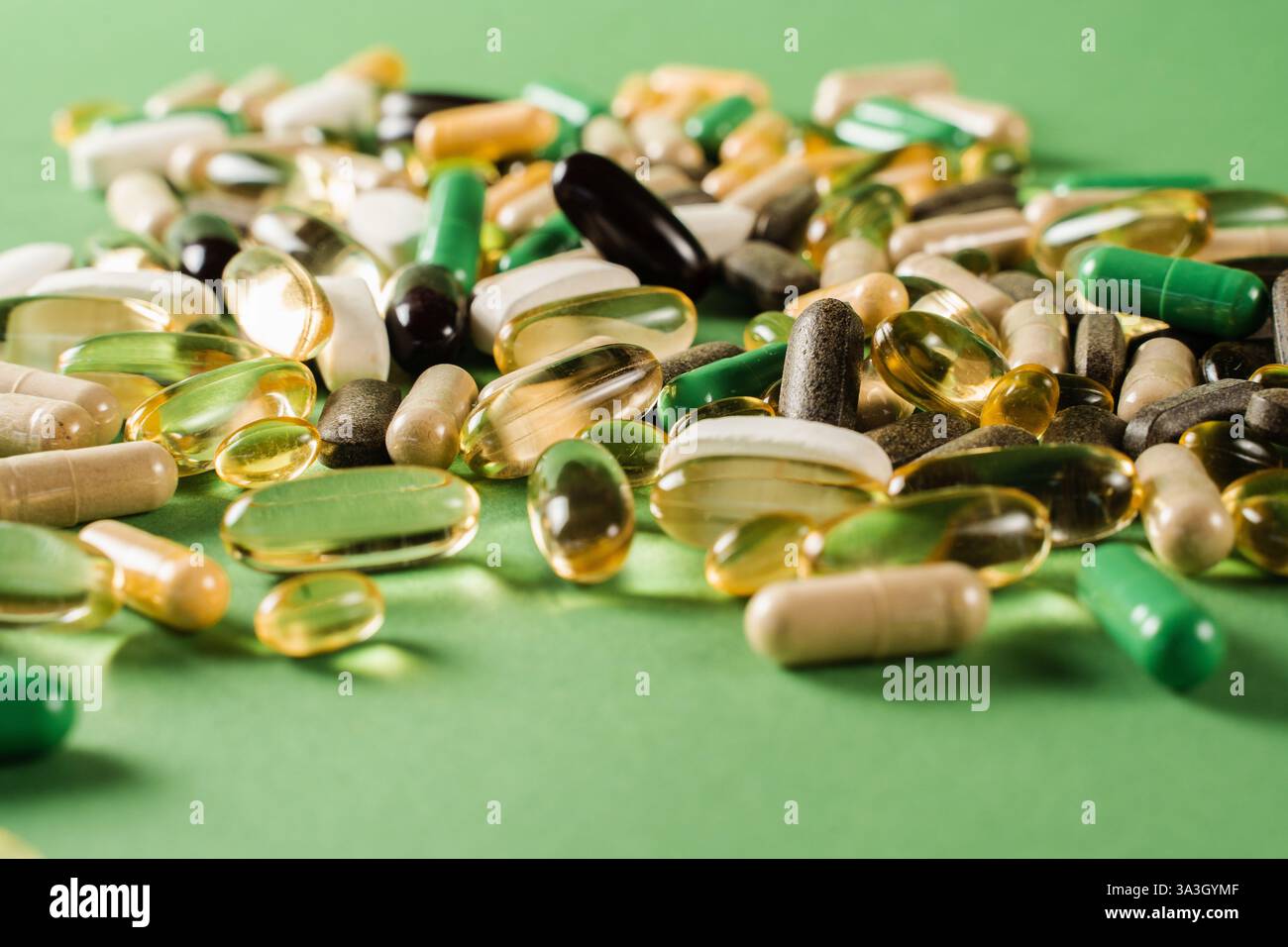 Mix of dietary biologically active supplement tablets for healthy diet ...