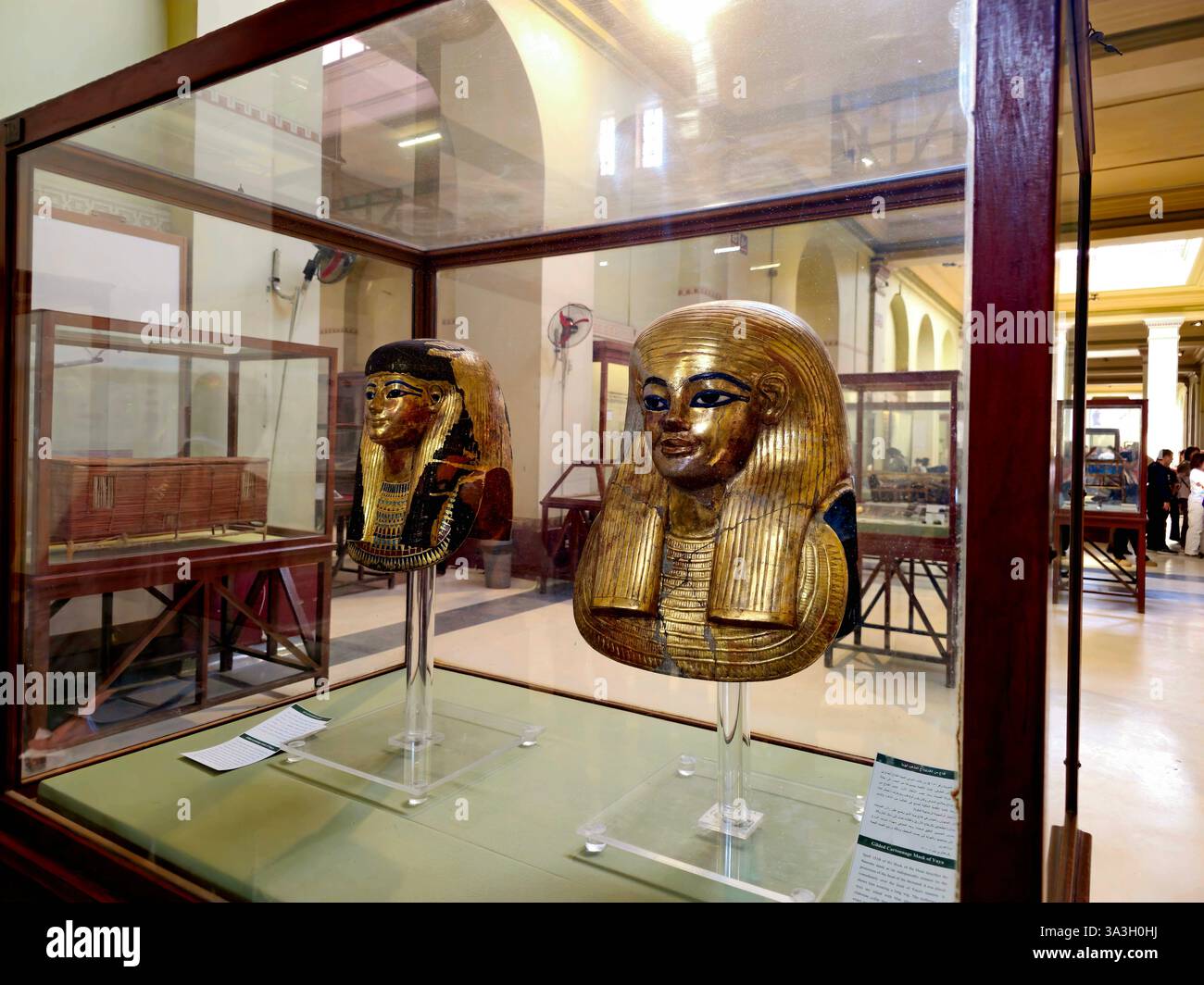 Cairo, Egypt, February 1 2025: Golden mask collection inside the ...
