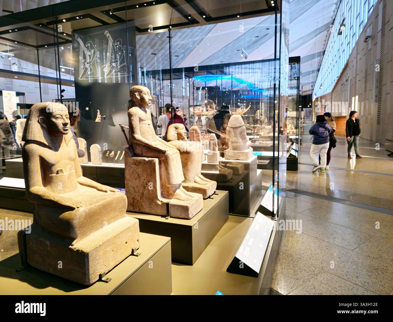 Giza, Egypt, February 22 2025: The ancient statues collection in The ...