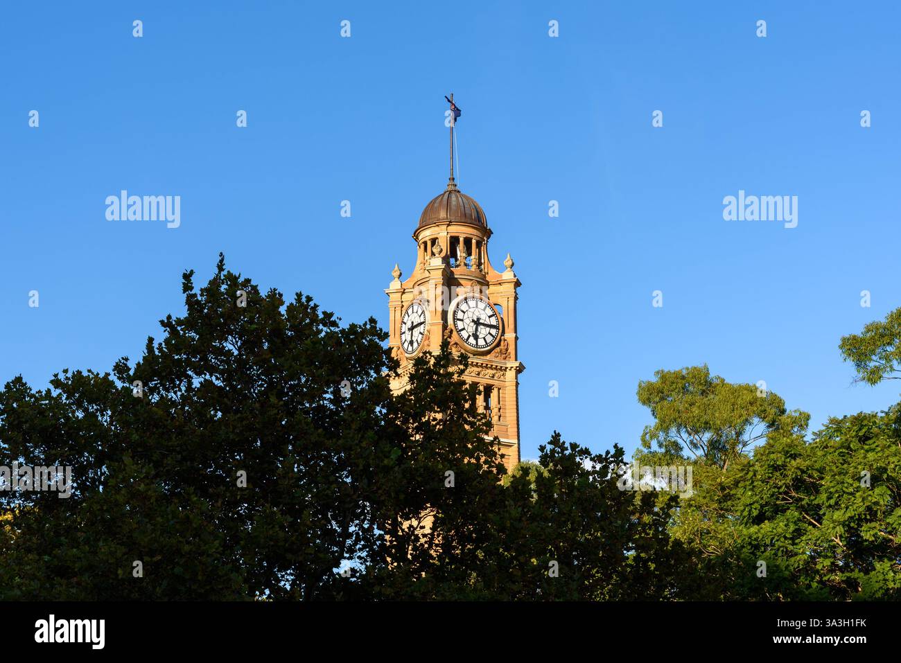 The Sydney Central Station clock tower in the afternoon light Stock ...