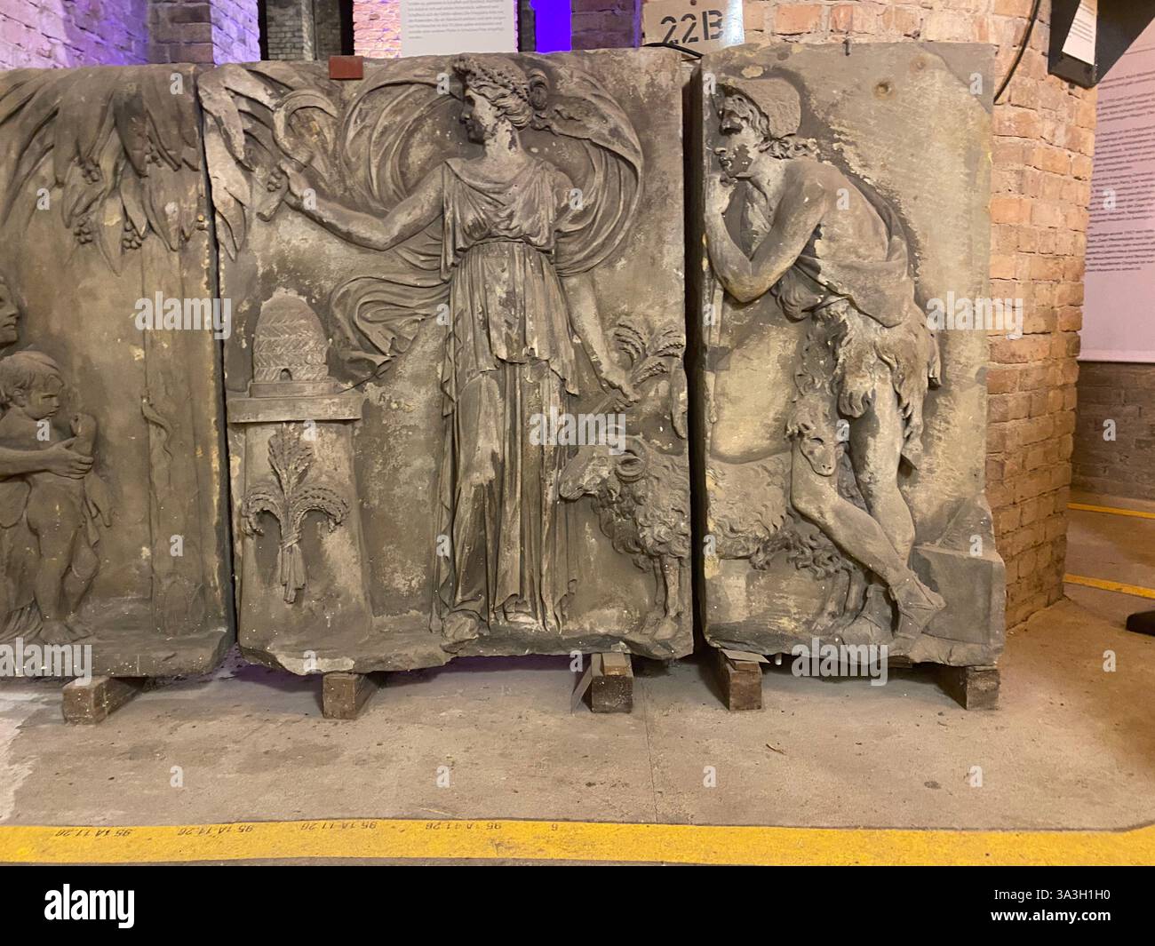 Frieze panels, Berlin 22B, Ceres and Shepherd. On the left, Ceres, the ...