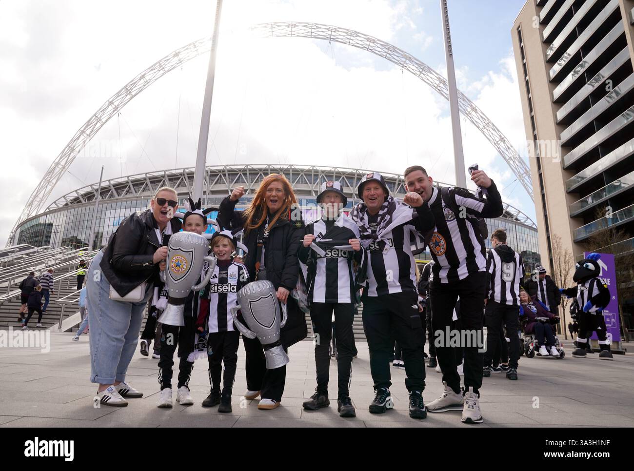 Newcastle United fans on Wembley Way ahead of the Carabao Cup final at ...