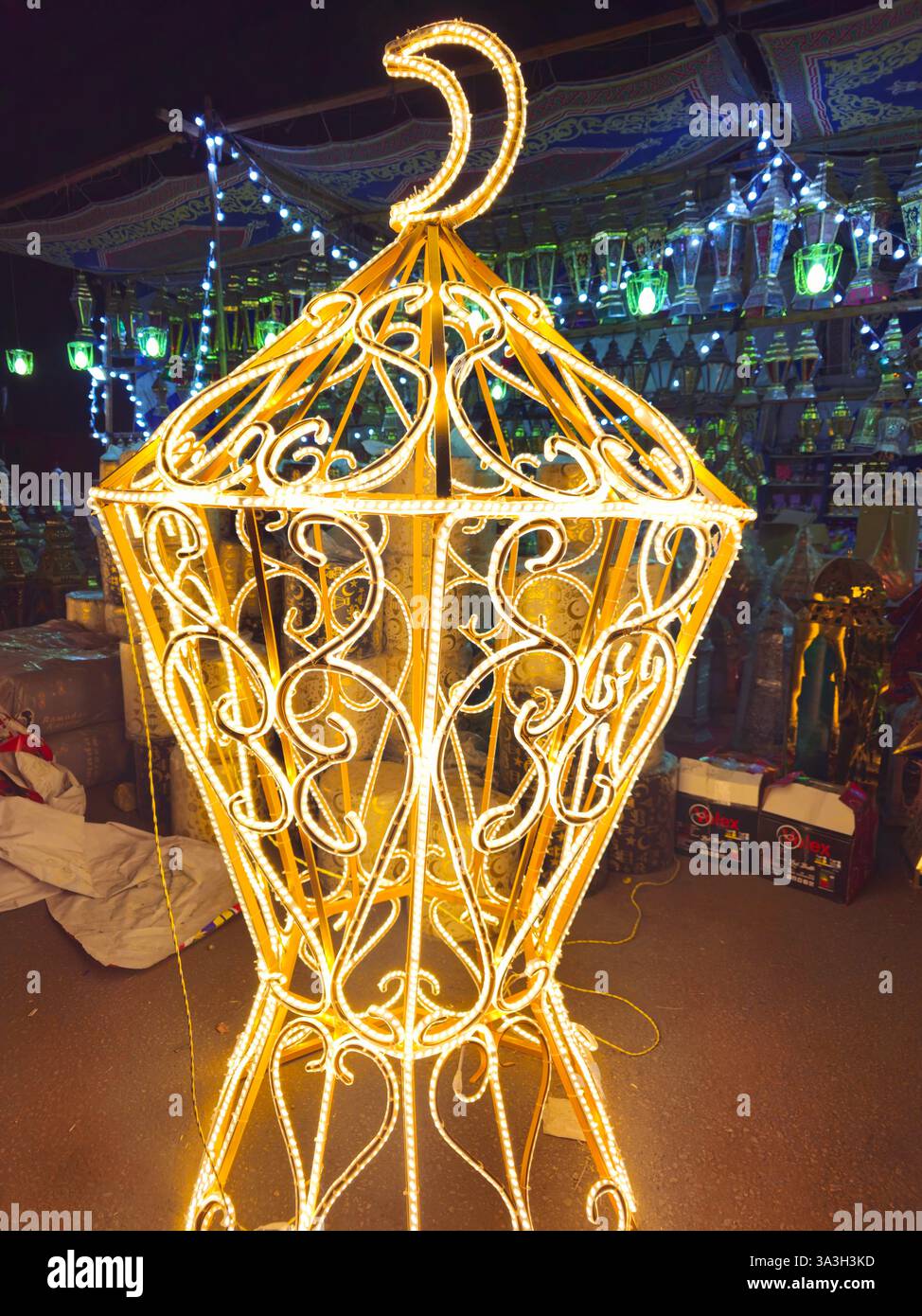 Cairo, Egypt, February 11 2025: Ramadan fanous Lantern lamps shape as a ...