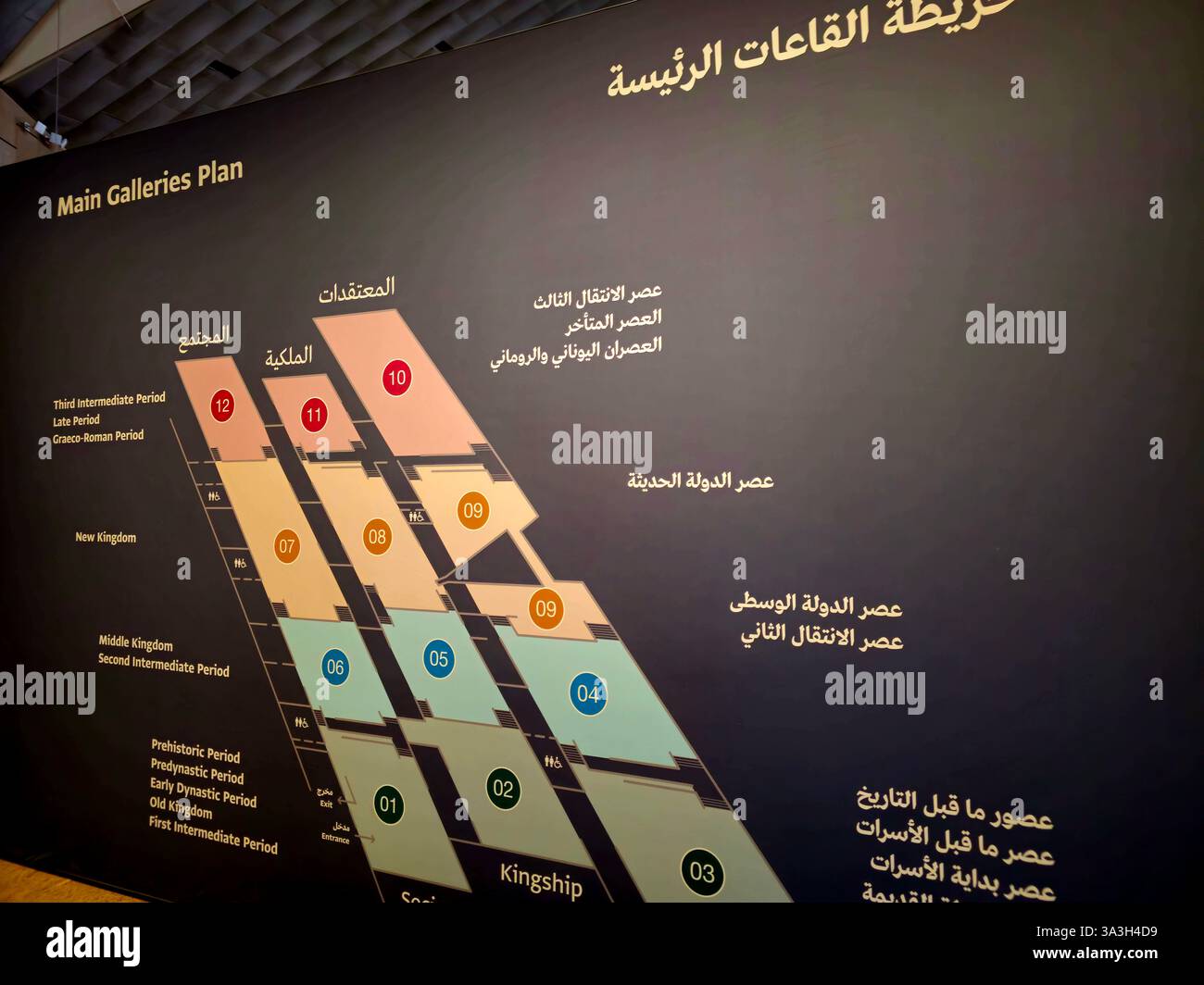 Giza, Egypt, February 22 2025: Main galleries plan map from The Grand ...