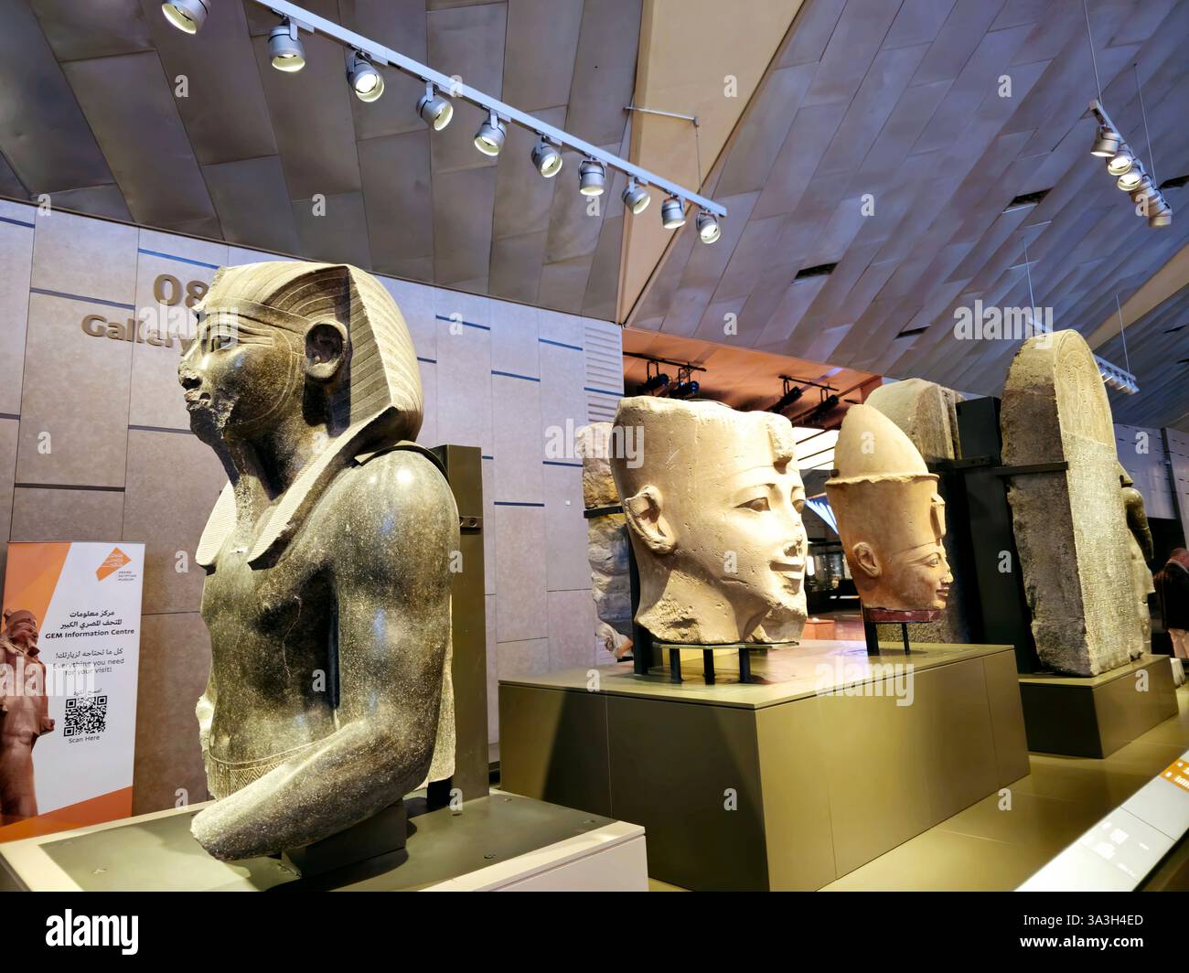 Giza, Egypt, February 22 2025: The ancient statues collection in The ...