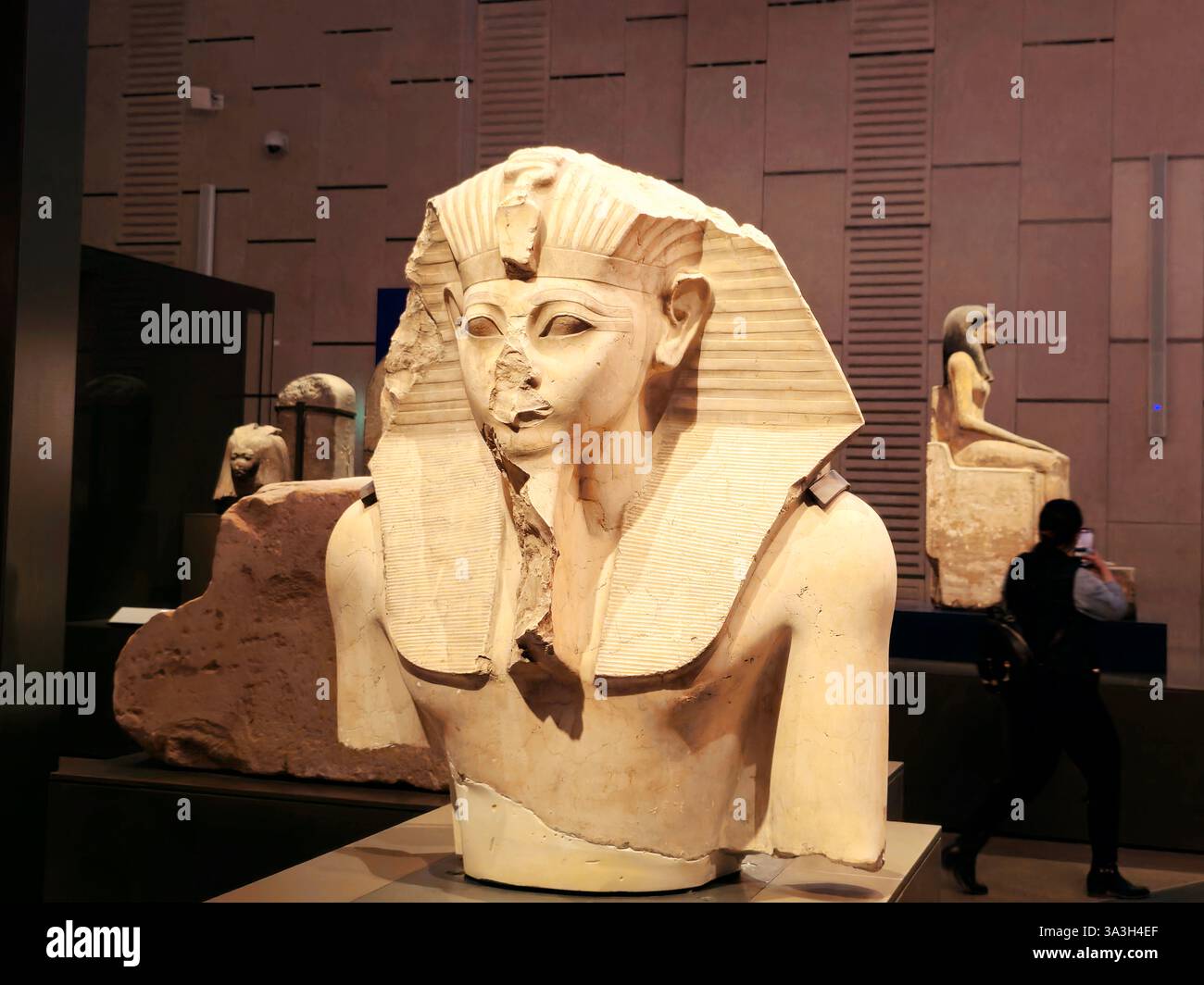 Giza, Egypt, February 22 2025: The ancient statues collection in The ...