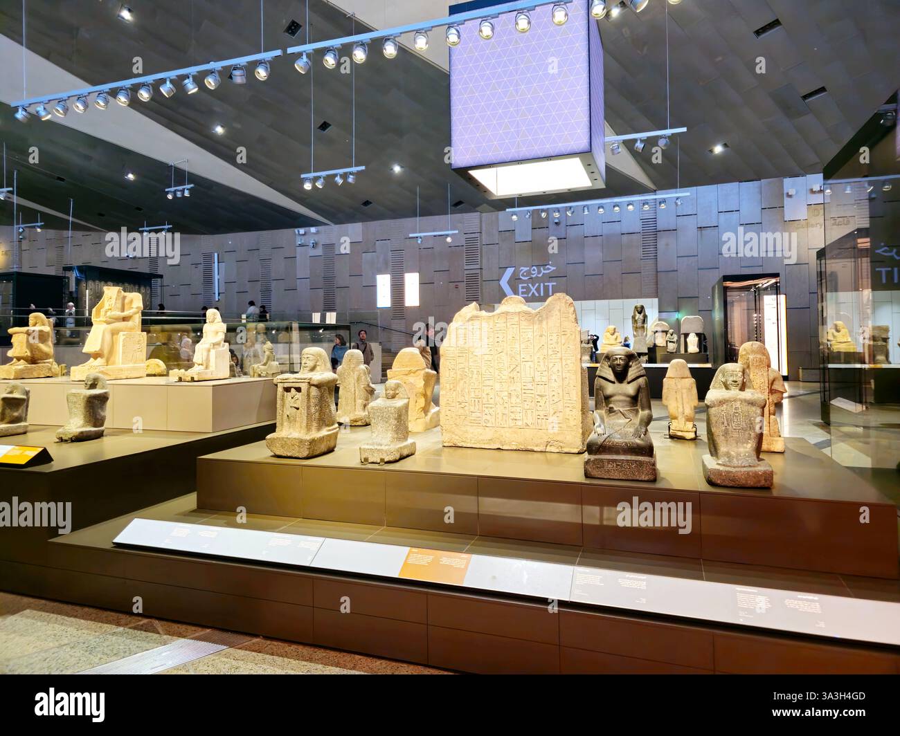 Giza, Egypt, February 22 2025: ancient statue collection in The Grand Egyptian Museum Giza GEM ...