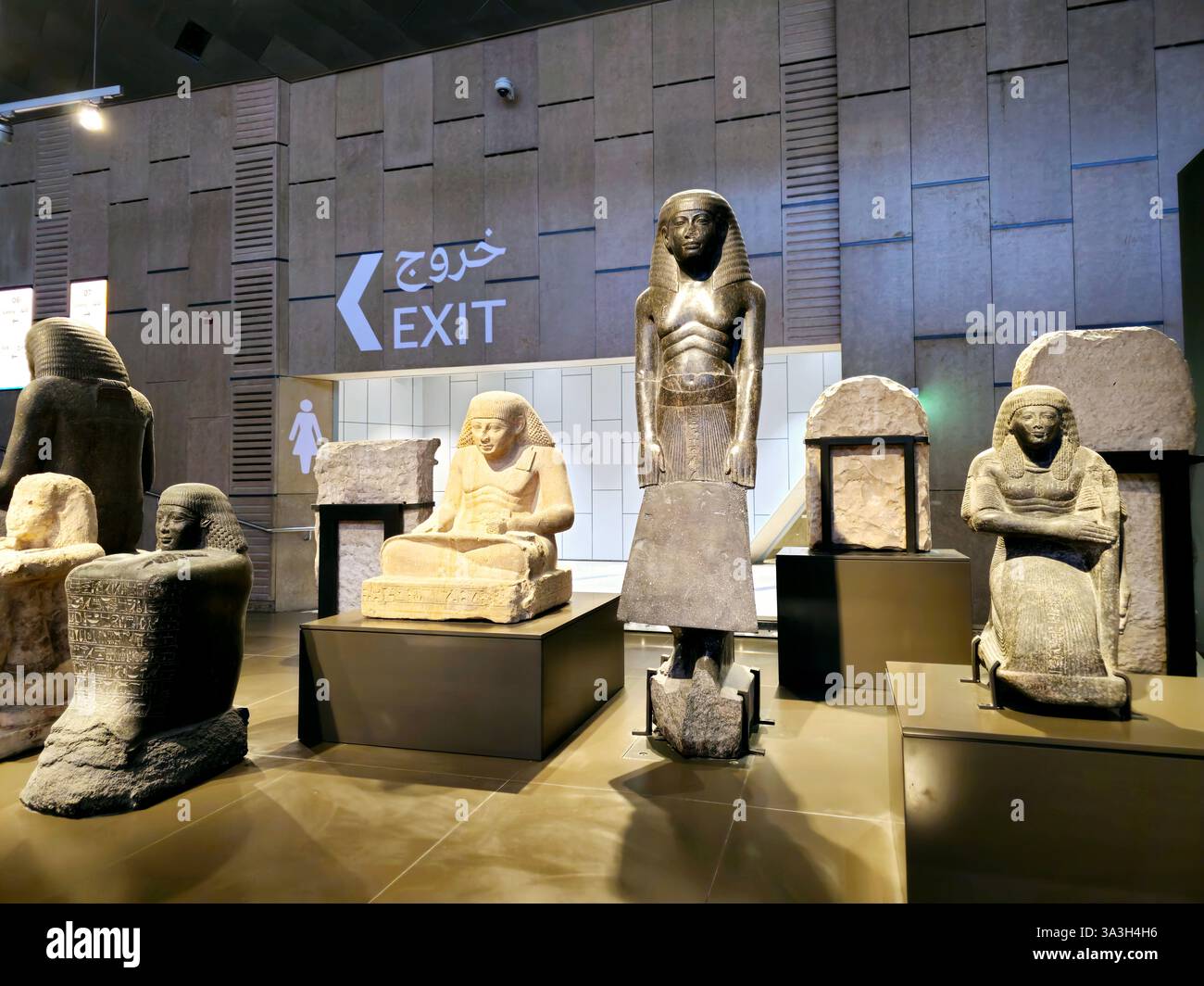 Giza, Egypt, February 22 2025: ancient statue collection in The Grand ...