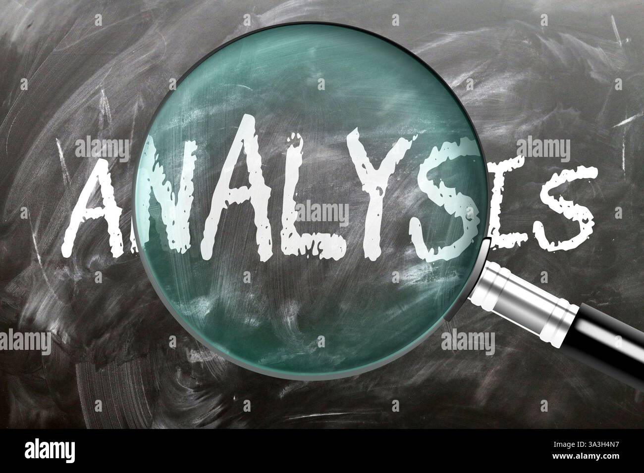 Analysis - learn, study and inspect it. Taking a closer look at analysis. A magnifying glass ...