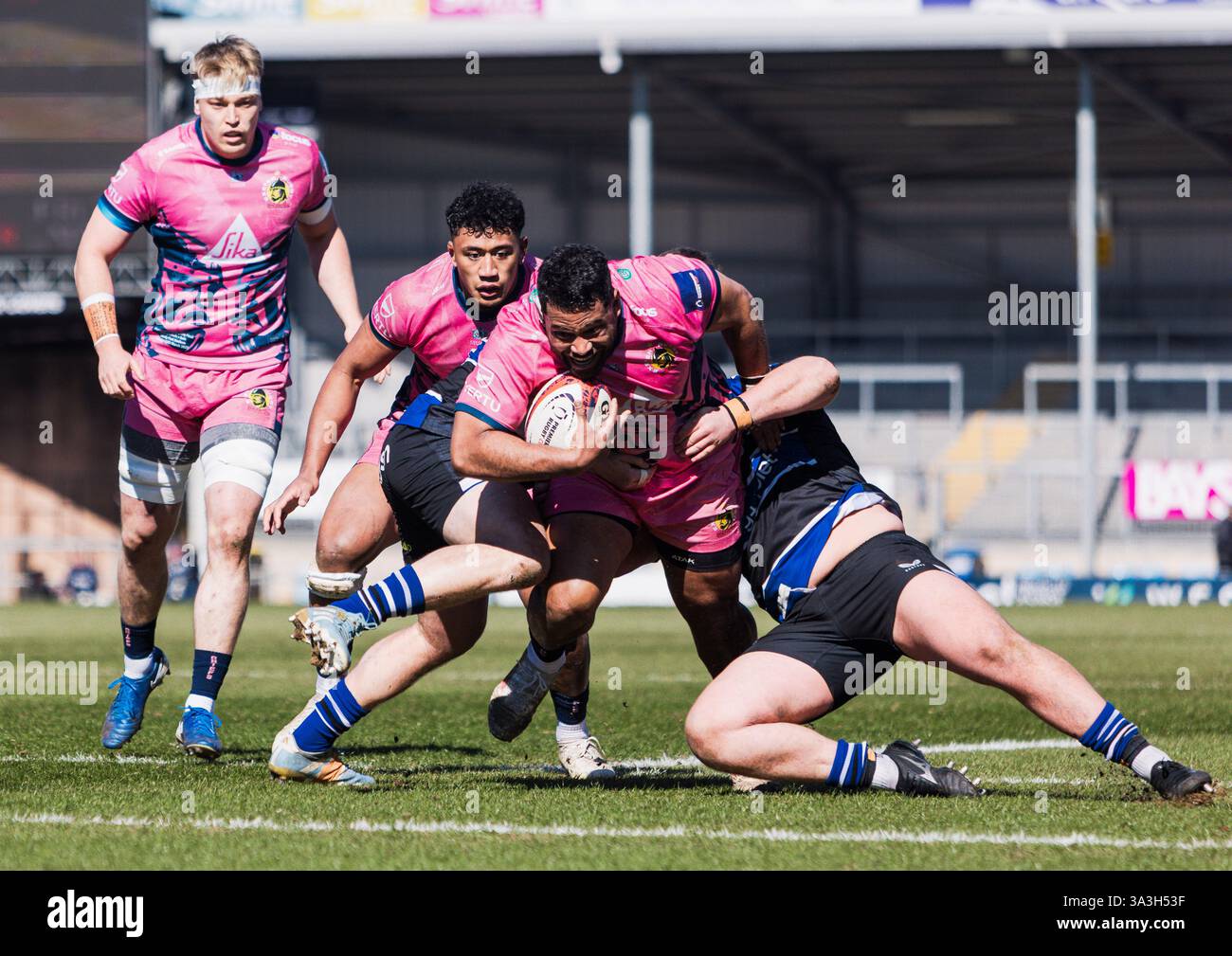 Exeter Chief's Scott Sio pushes forward to score a try Exeter Chiefs v ...
