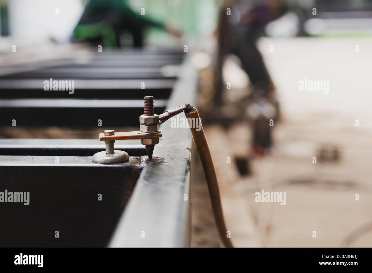 Welding electric point outdoor workshop in building site Stock Photo ...