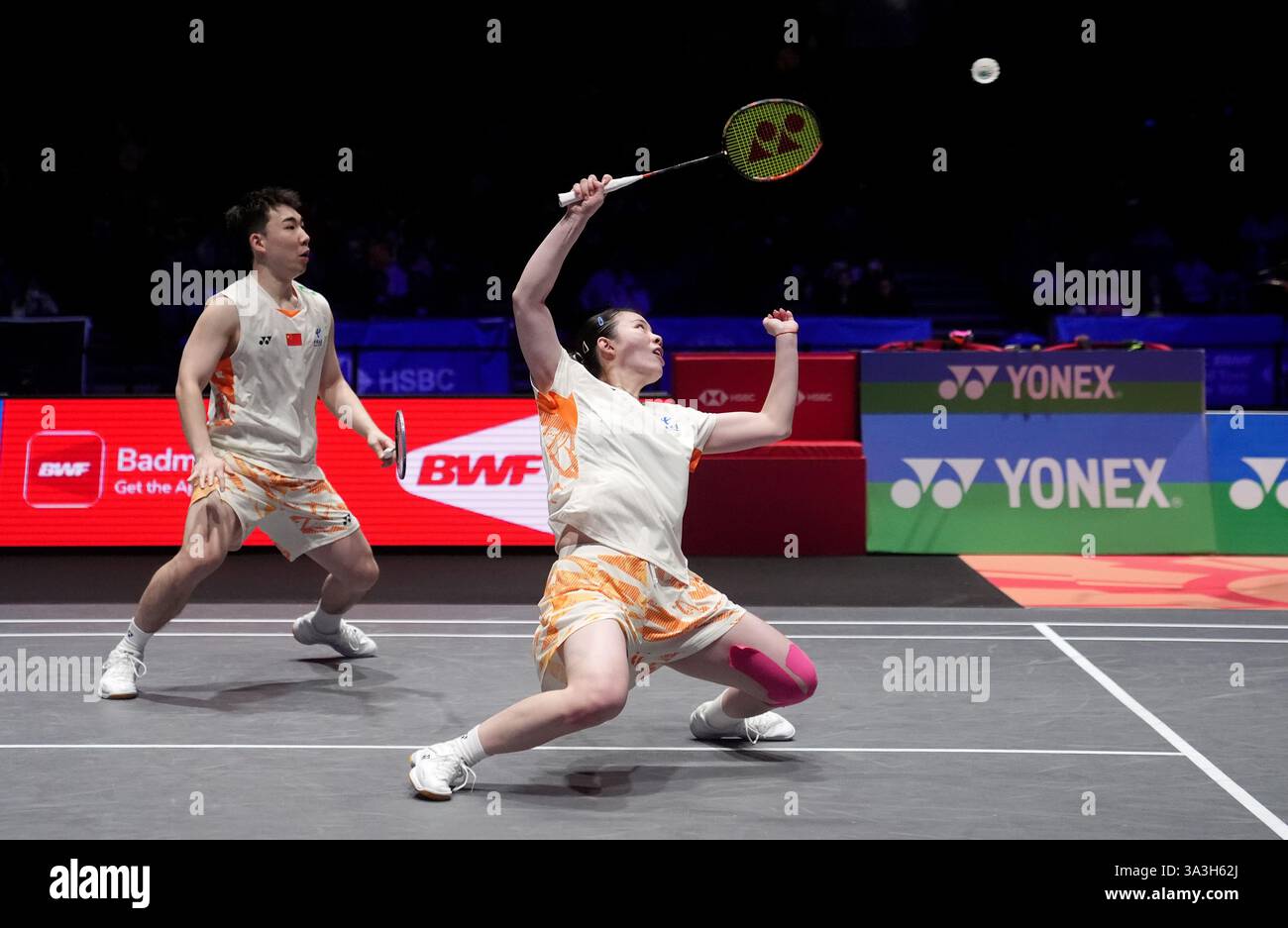 China's Guo Xin Wa and Fang Hui Chen during the mixed doubles final ...