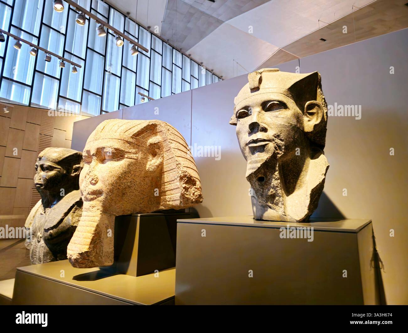 Giza, Egypt, February 22 2025: ancient statue collection in The Grand ...