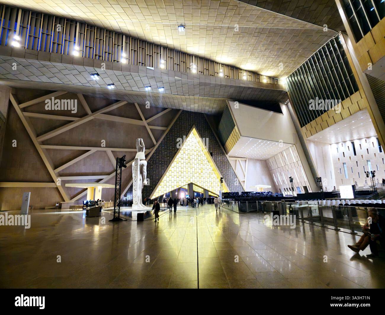 Giza, Egypt, February 22 2025: Interior of The Grand Egyptian Museum ...