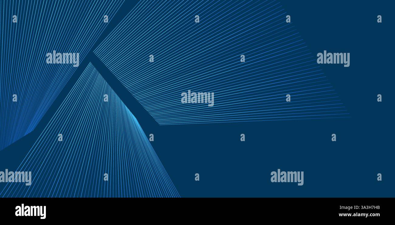 A sleek dark blue abstract background with wave lines and smooth ...