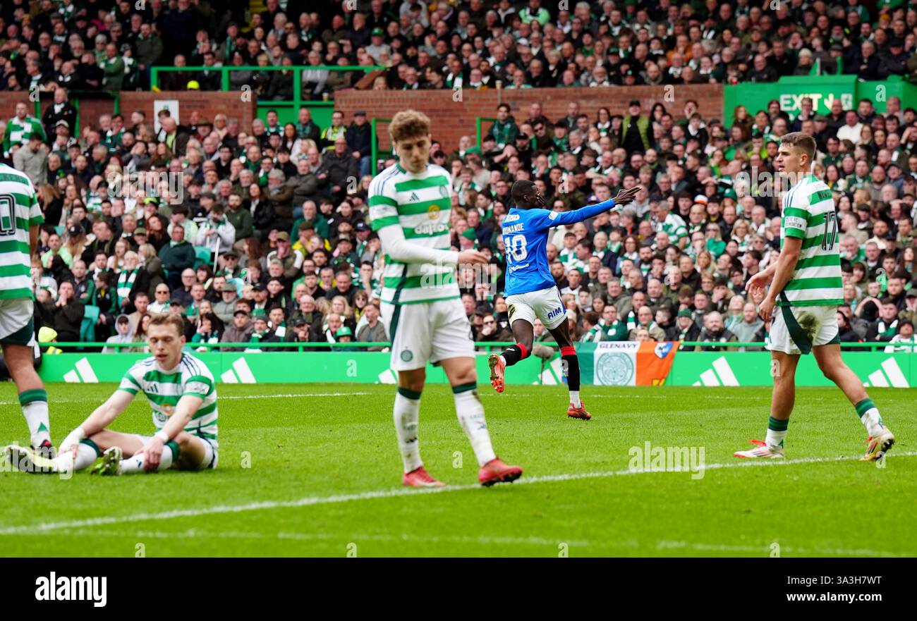 Rangers' Mohamed Diomande (second left) celebrates after scoring his ...