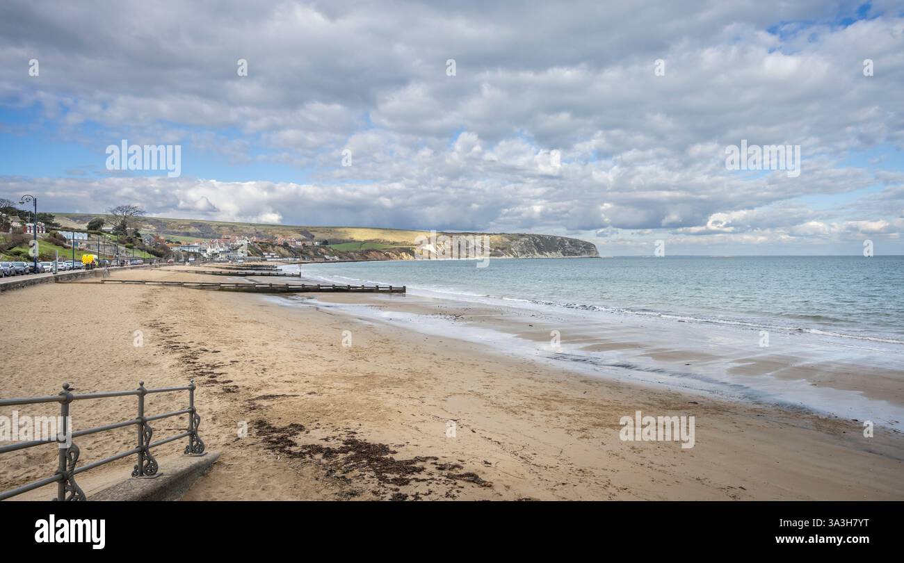View of Swanage beach and Bay looking North East in Swanage, DorsetUKI ...