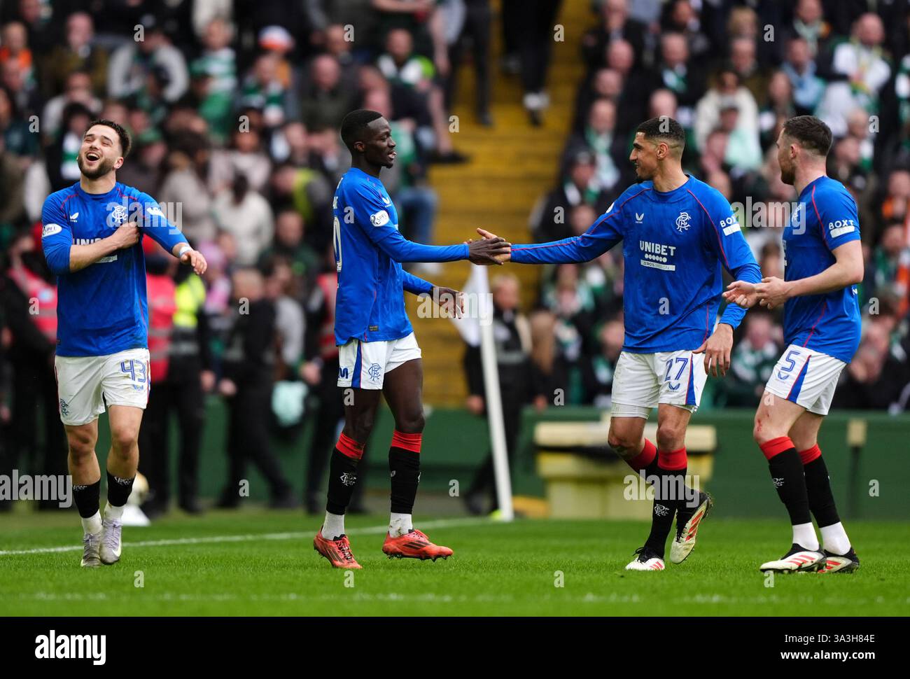 Rangers' Mohamed Diomande celebrates scoring their side's second goal ...