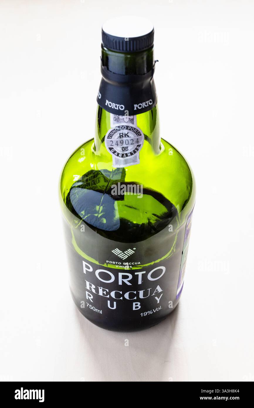 Moscow, Russia - March 5, 2025: standing bottle of Porto Reccua Rubi ...