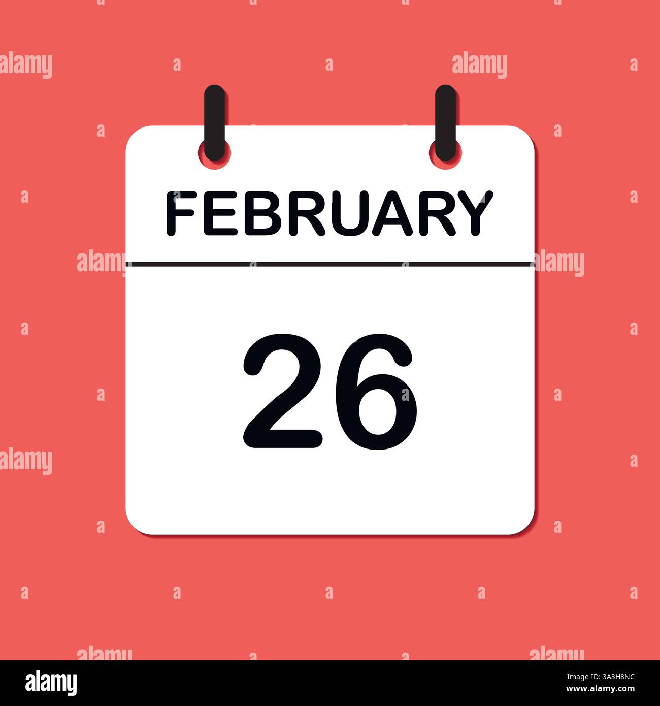 February 26. Daily Calendar icon for design. Simple design for business ...