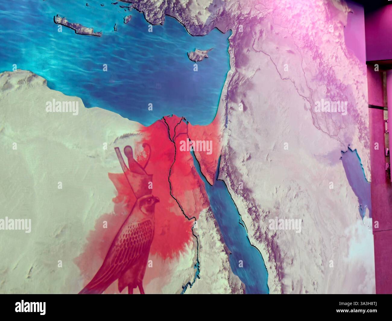 Giza, Egypt, February 22 2025: Interior equipment of The Grand Egyptian ...