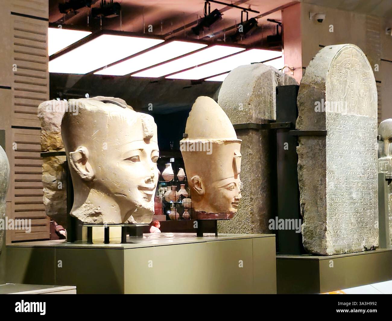 Giza, Egypt, February 22 2025: ancient statue collection in The Grand ...