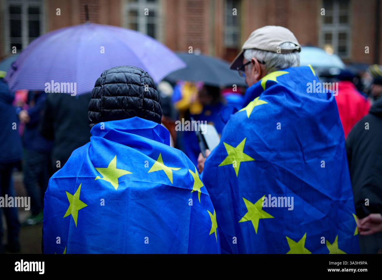 Turin, Italy - March 15, 2025: Pro-Europe rally People taking part in ...