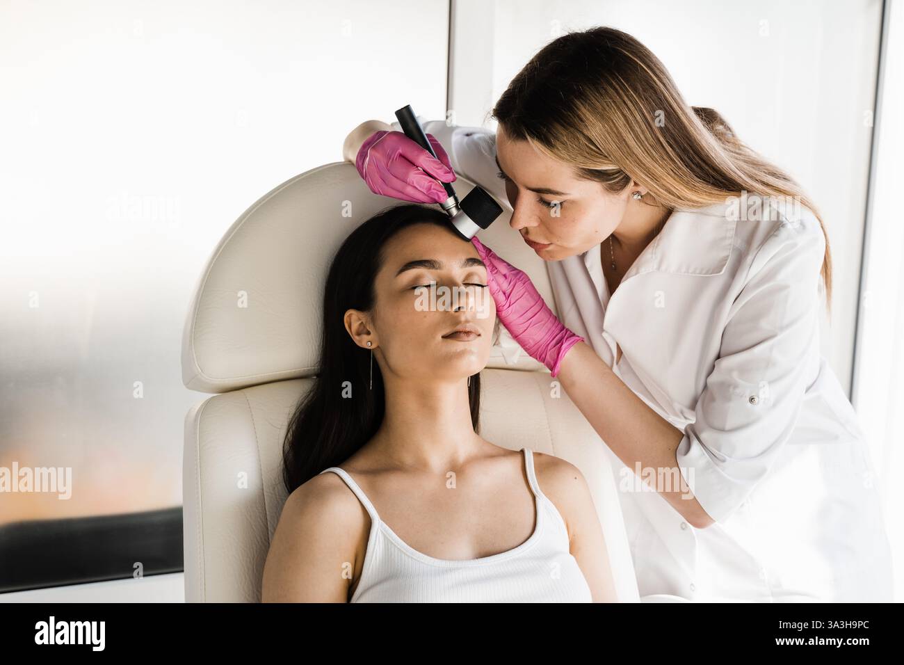 Dermatoscopy of skin lesions and moles with dermatoscope for preventing ...