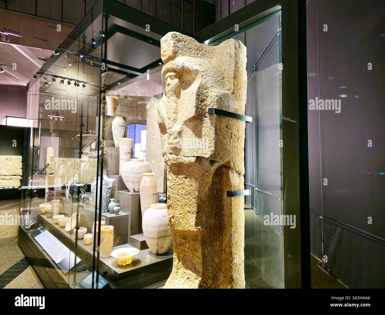 Giza, Egypt, February 22 2025: ancient statue collection in The Grand ...