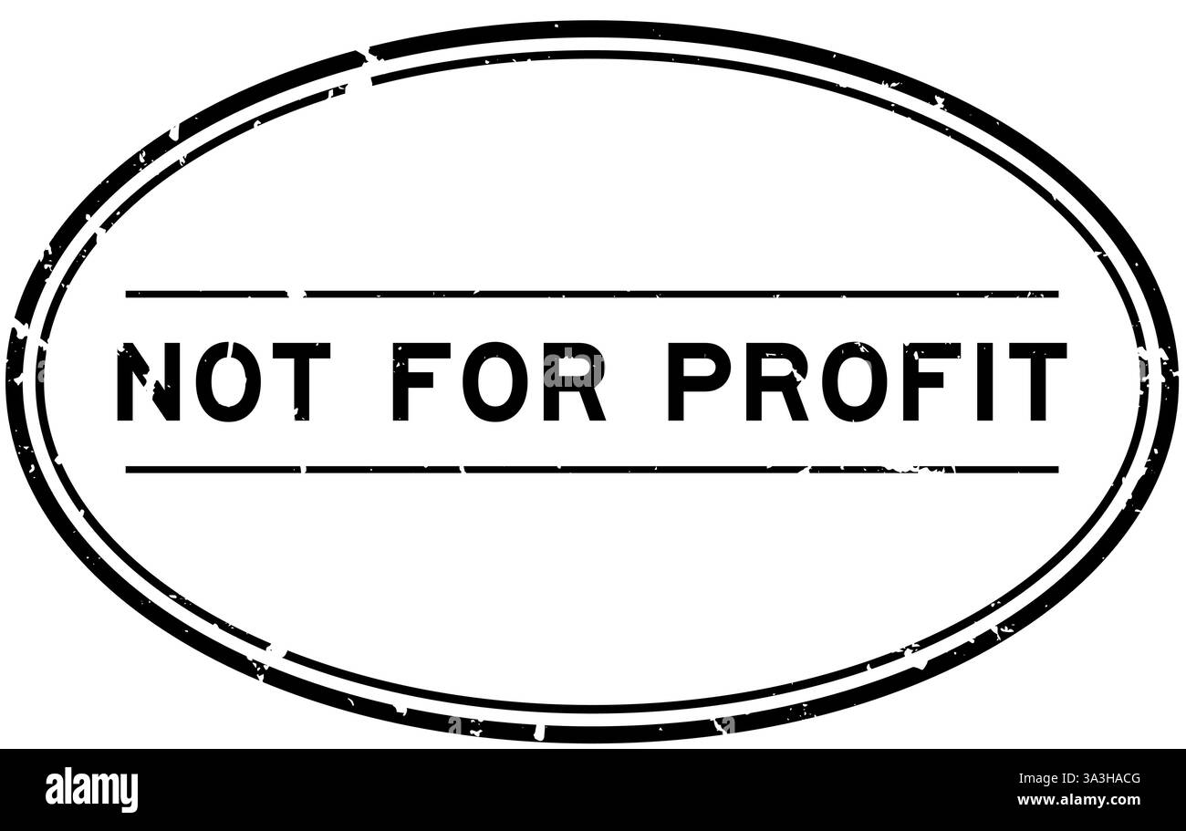 Grunge black not for profit word oval rubber seal stamp on white background Stock Vector Image ...
