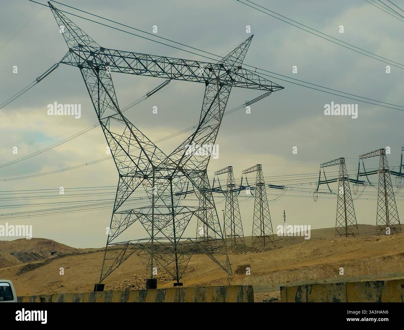 A transmission tower, electricity pylon which is a tall steel lattice ...