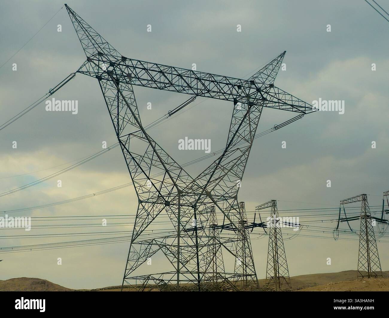A transmission tower, electricity pylon which is a tall steel lattice ...