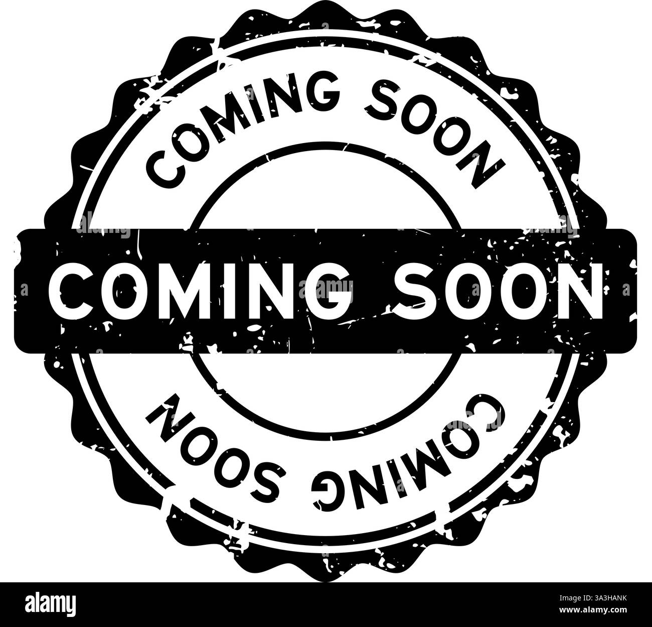 Grunge black coming soon word round seal stamp on white background ...