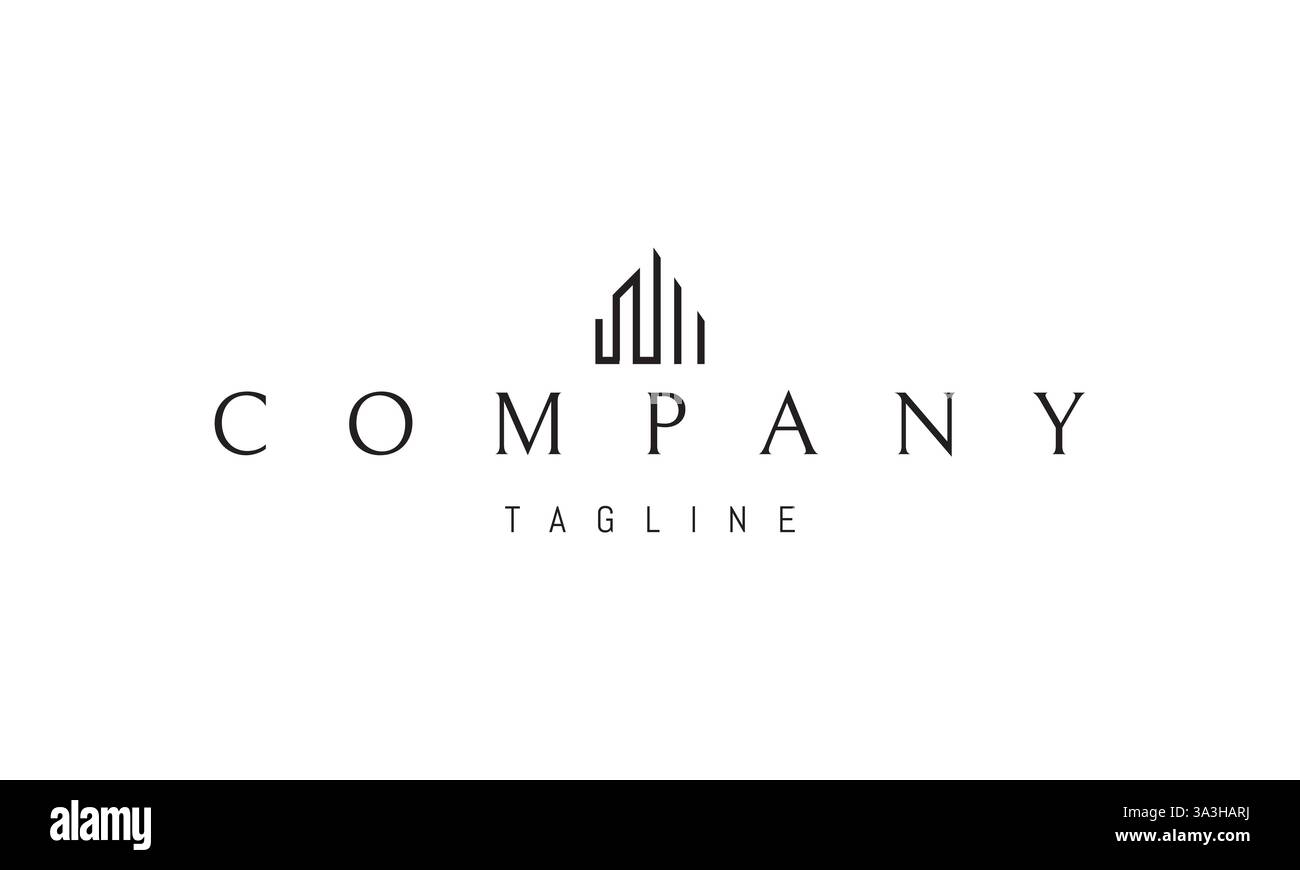Vector logo with an abstract image of a modern residential complex ...