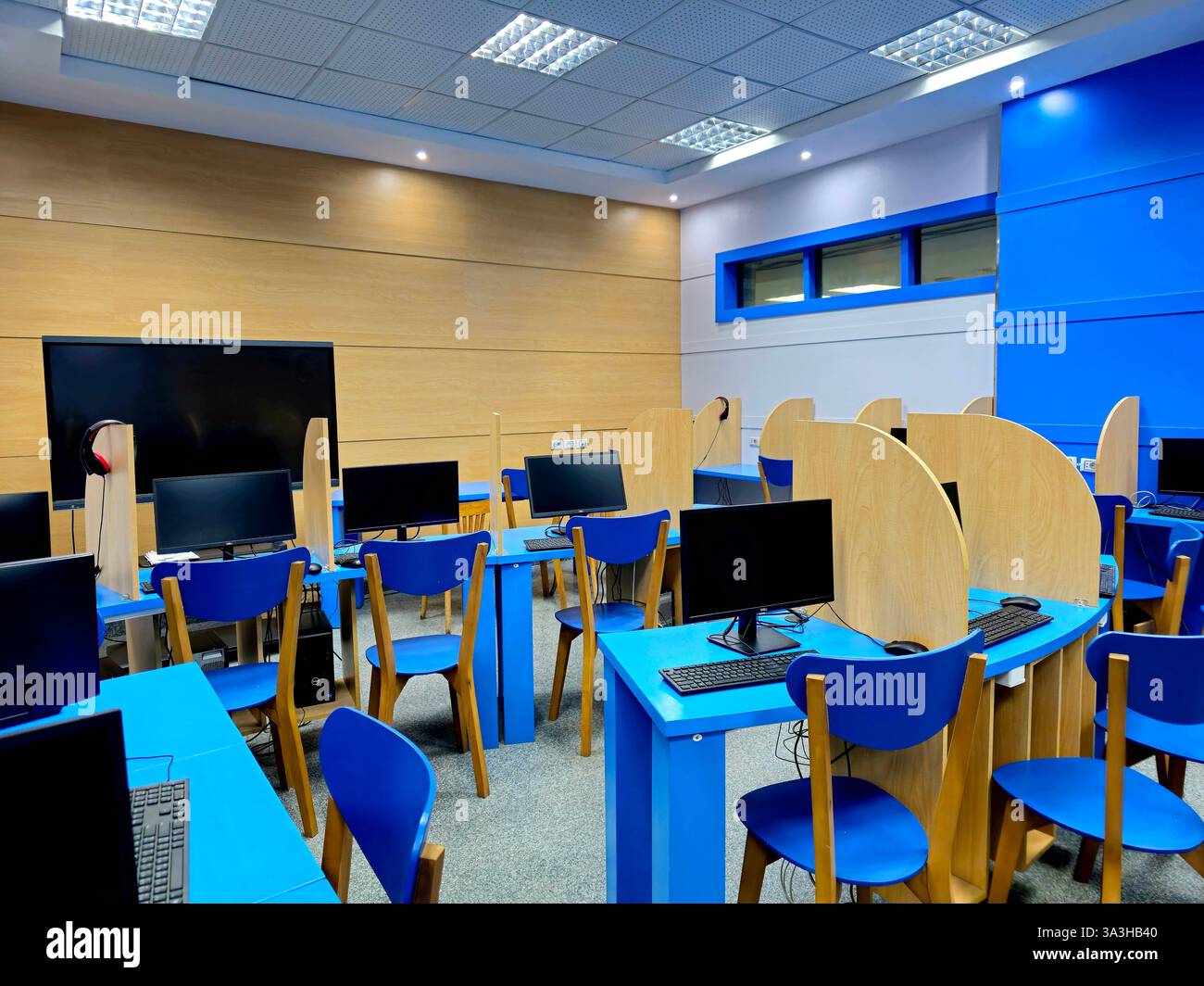 Cairo, Egypt, February 17 2025: computer lab class for students concept ...