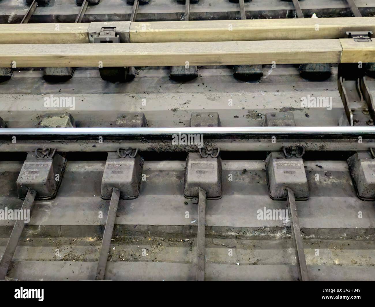 A railway track, permanent way, the structure on a railway or railroad ...