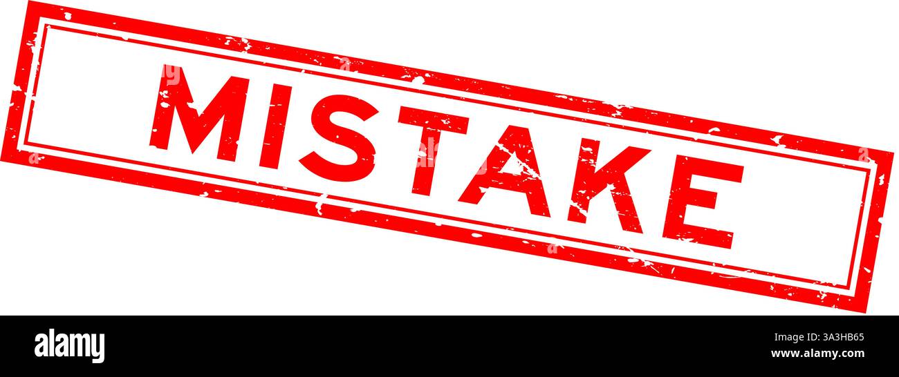 Grunge red mistake word square rubber seal stamp on white background Stock Vector Image & Art ...
