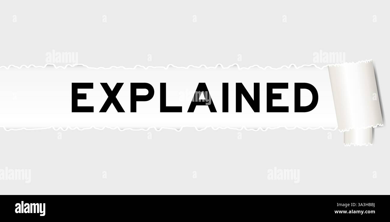 Ripped gray paper background that have word explained under torn part Stock Vector Image & Art ...